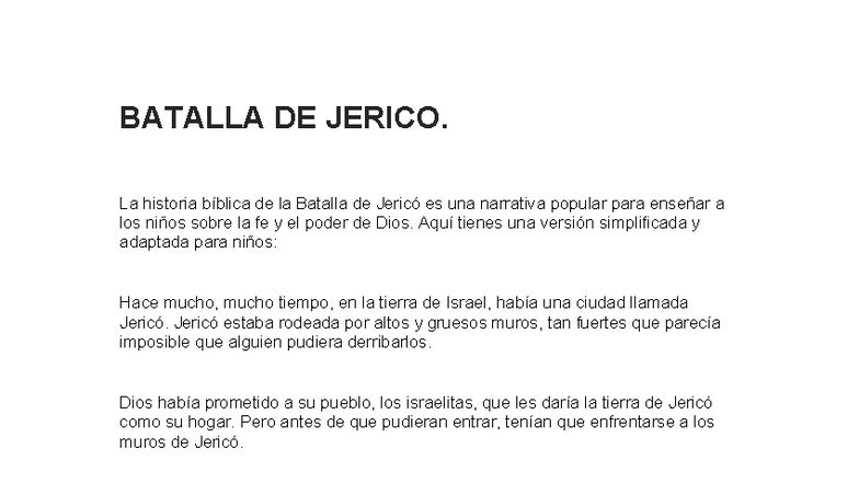 Batalla de Jericó: Lección sobre Fe y Confianza en Dios - Studocu