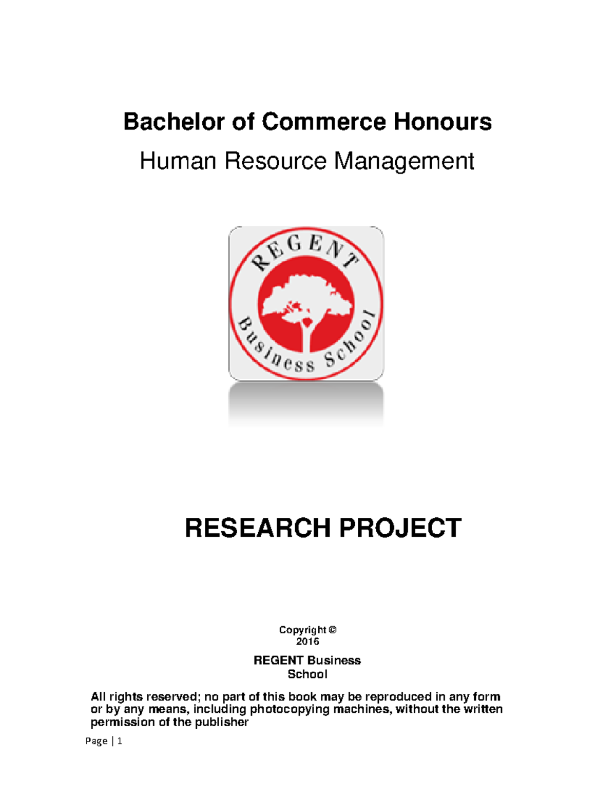 BCom Honours HRM Research Project Guidelines and Submission Process - Studocu