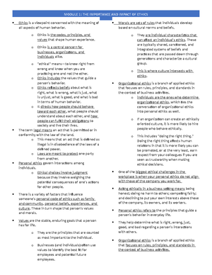 Module 3 KEY Operational Functions handout - Each department in an ...
