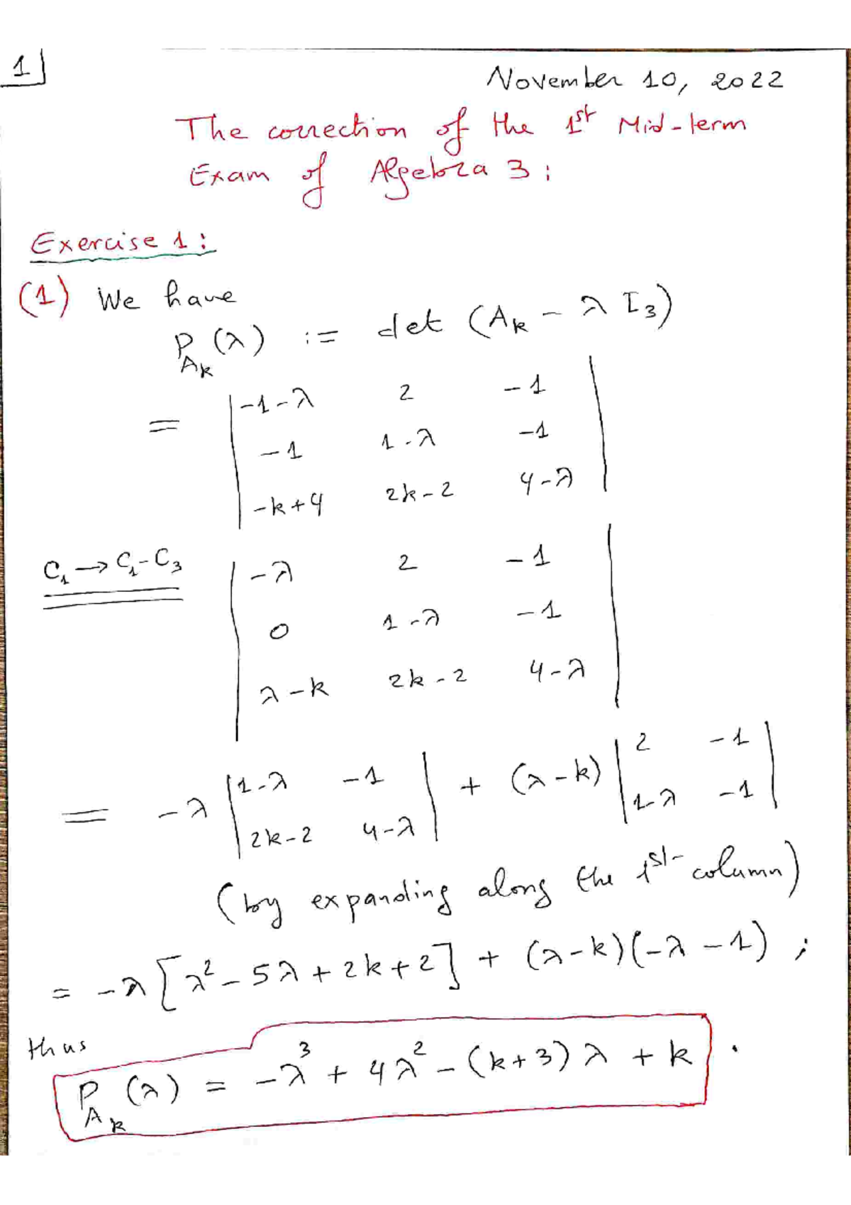Midterm 1 Correction for Agebza 3 - November 2022 - Studocu