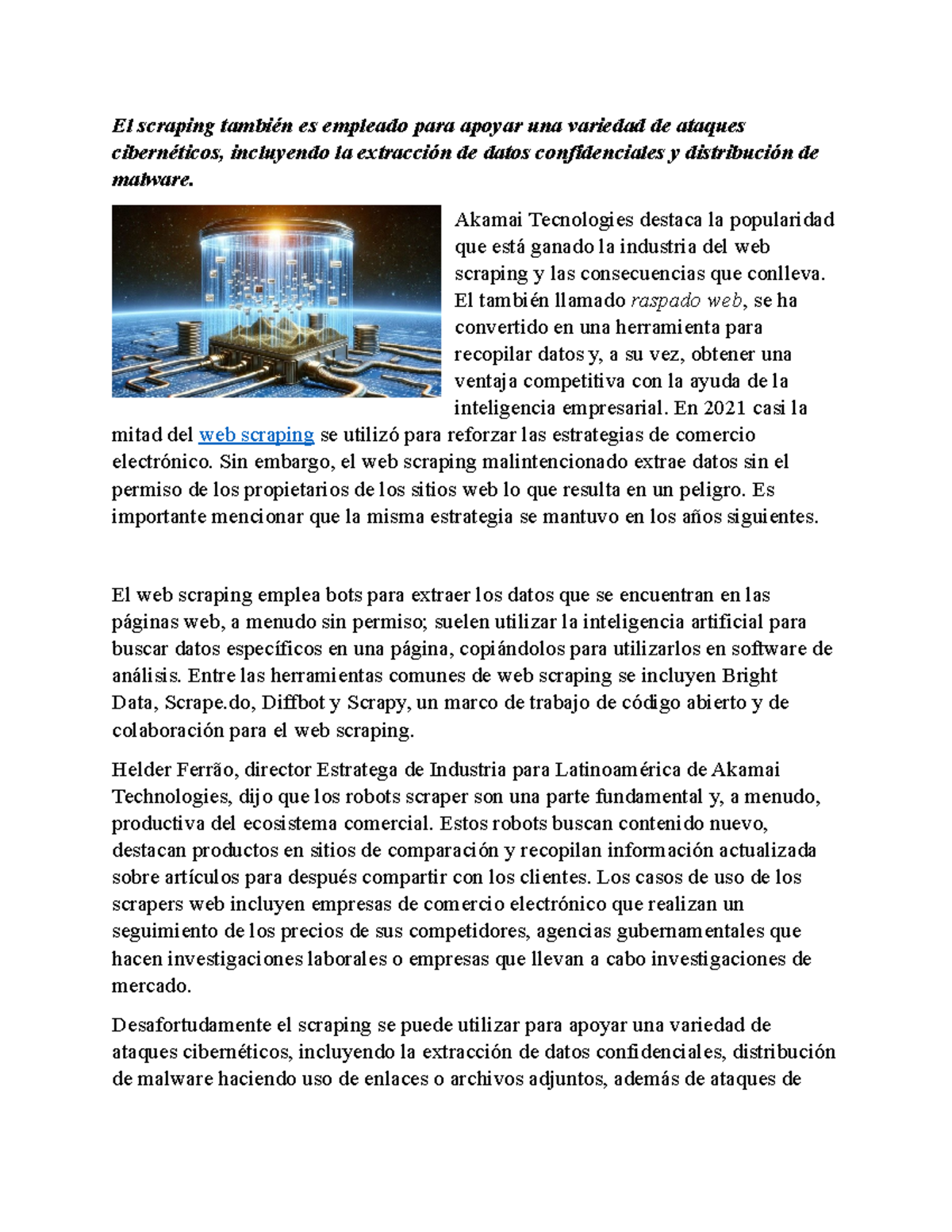 Ataques de Scraping: Riesgos y Medidas de Protección - Unidad 2 ...