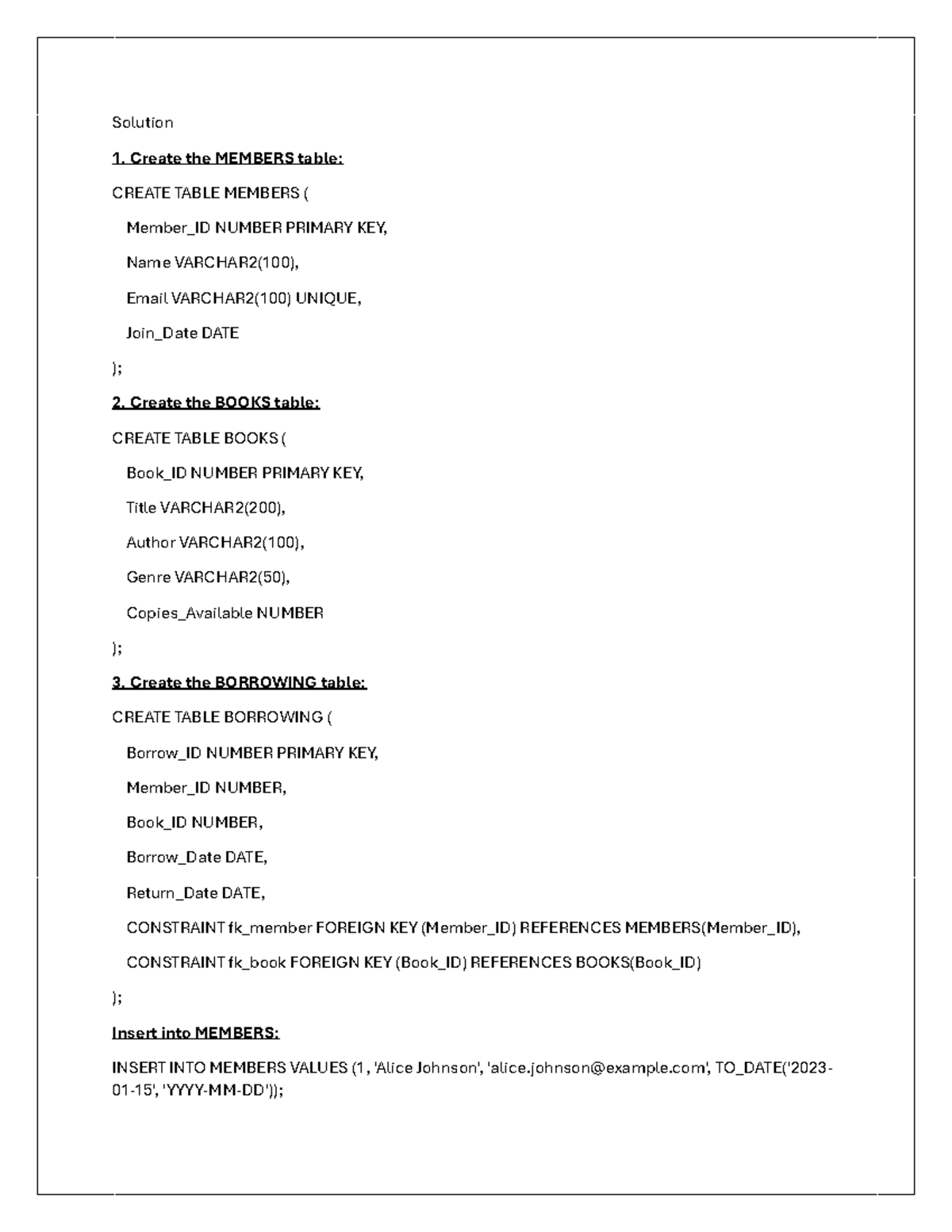 CS405 Assignment 1 Spring 2025: Database Table Creation Solutions - Studocu