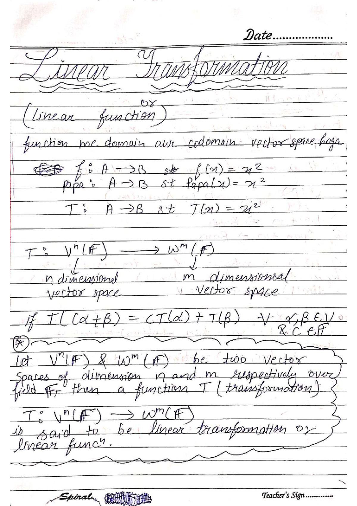 Linear Algebra: Linear Transformations and Vector Spaces (MATH 101) - Studocu