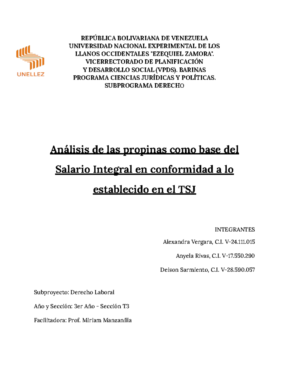 Propinas y Salario Integral: Análisis Legal y Jurisprudencial - Studocu