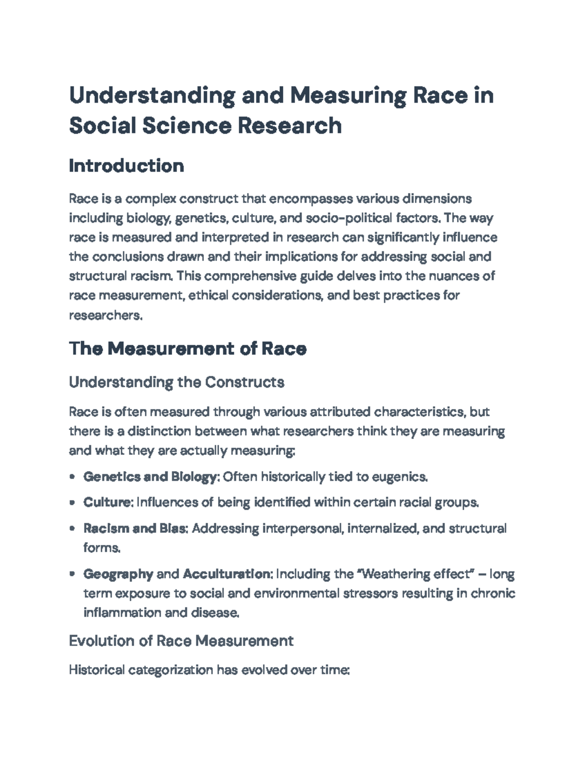 Understanding Race Measurement in Social Science Research: A Guide ...