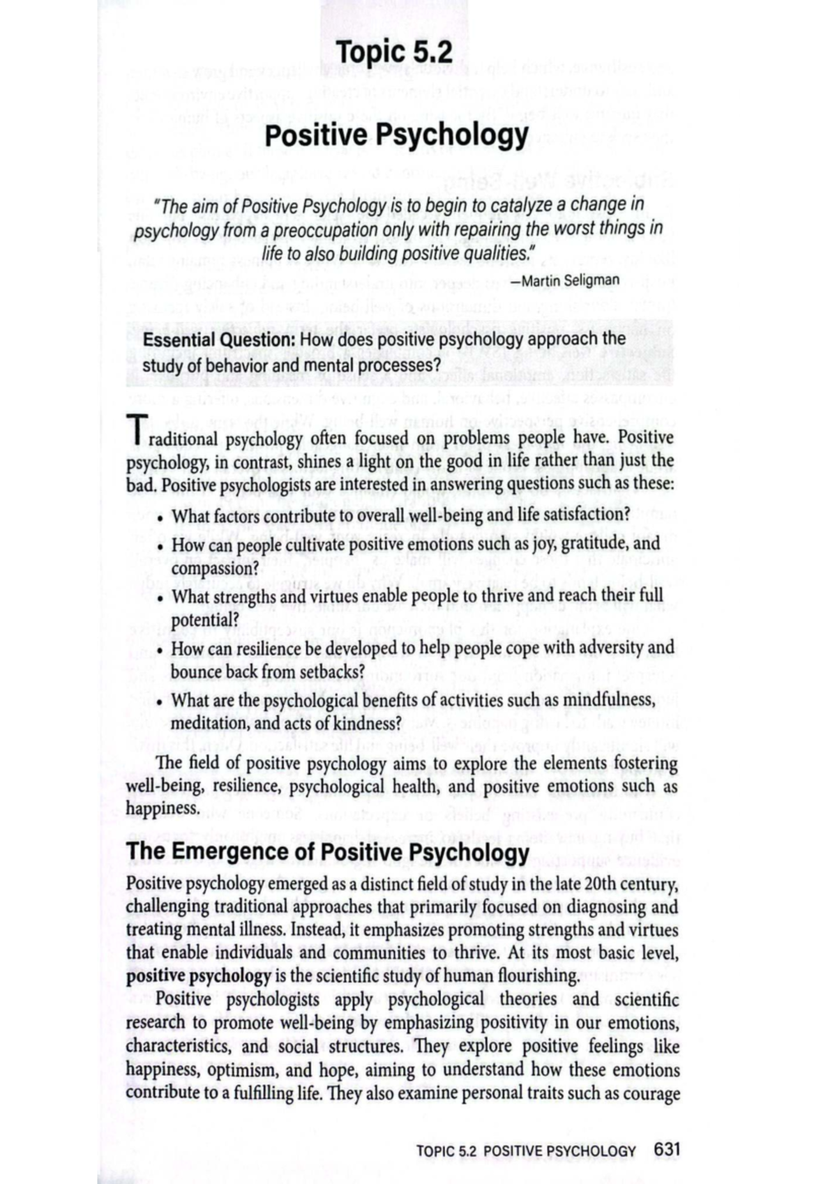 5.2 Positive Psychology: Exploring Human Flourishing and Resilience ...