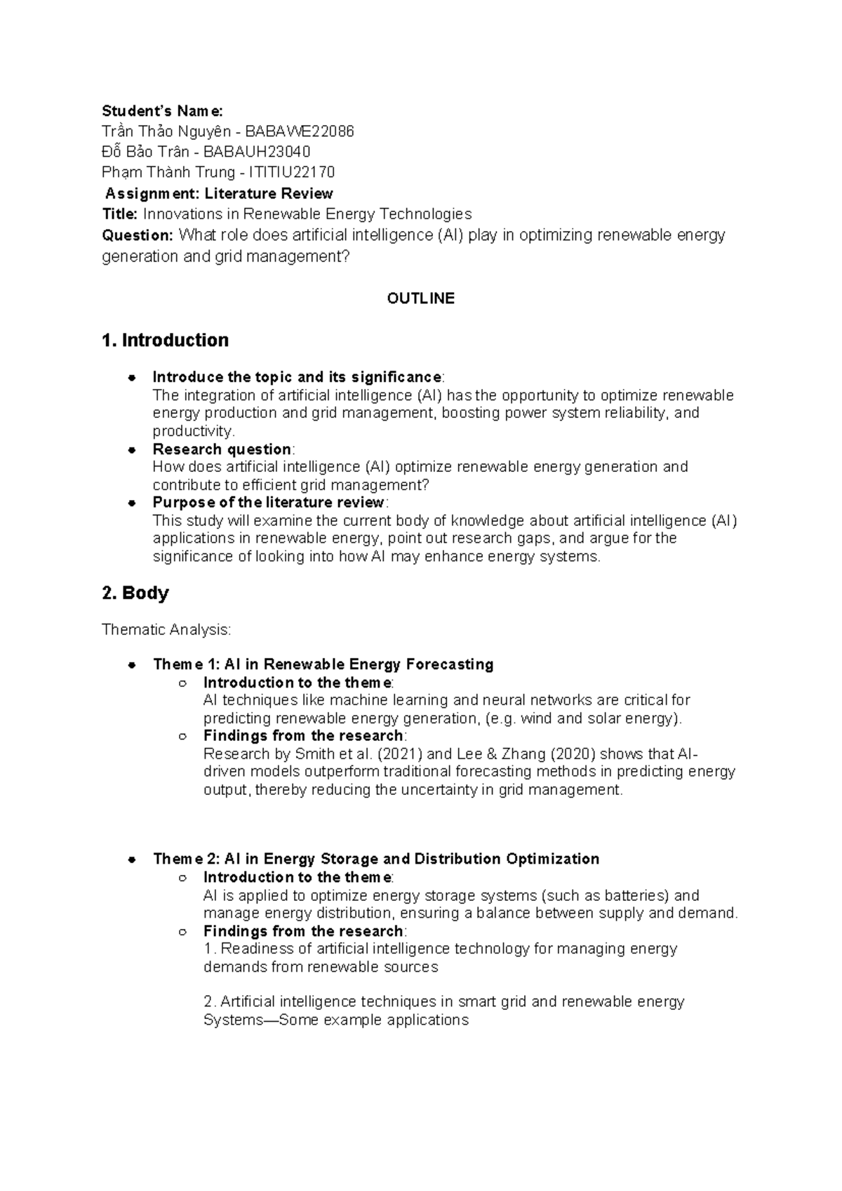 Innovations in Renewable Energy Tech: AI's Role in Optimization - Studocu