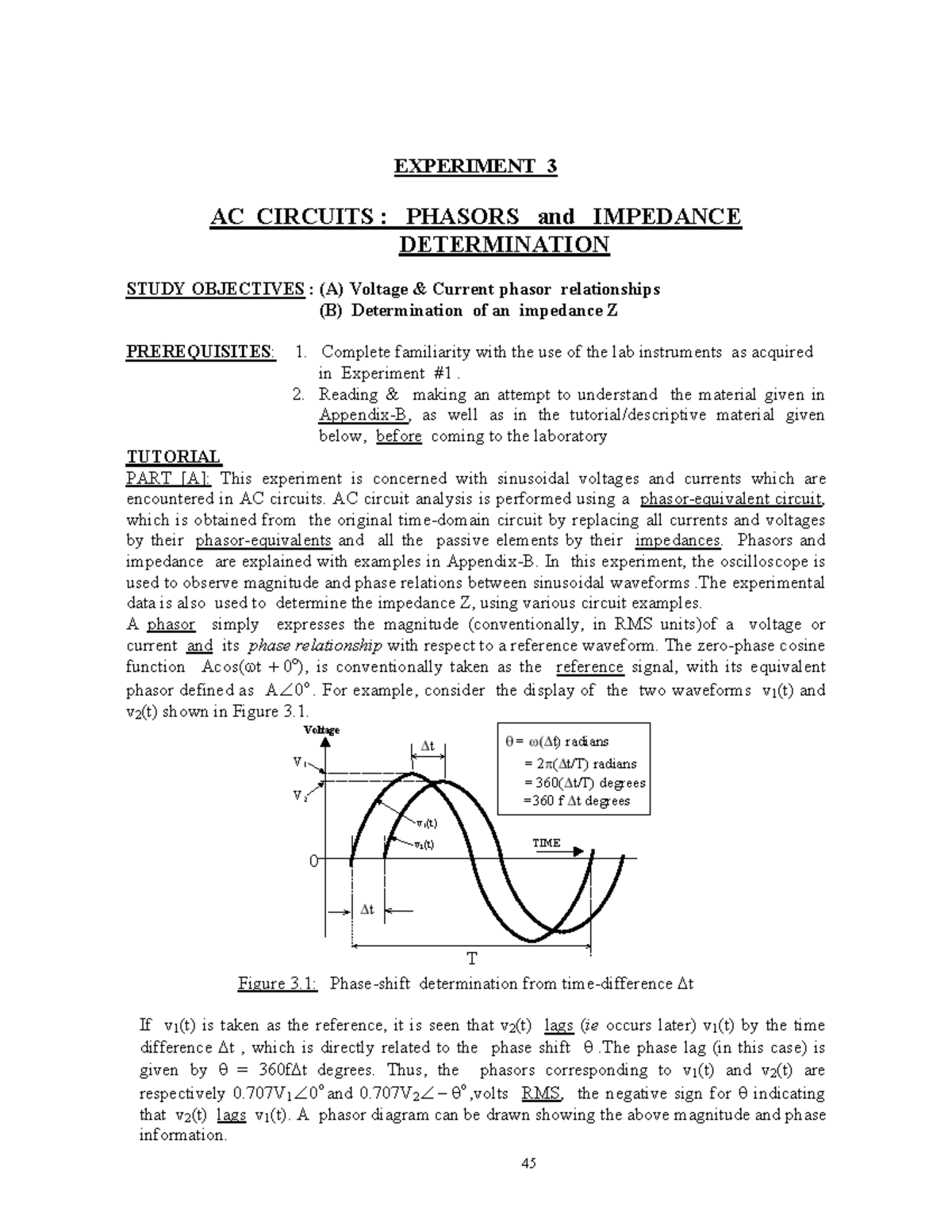 Experiment 3 - AC Circuits: Phasors & Impedance Analysis (Lab 3) - Studocu