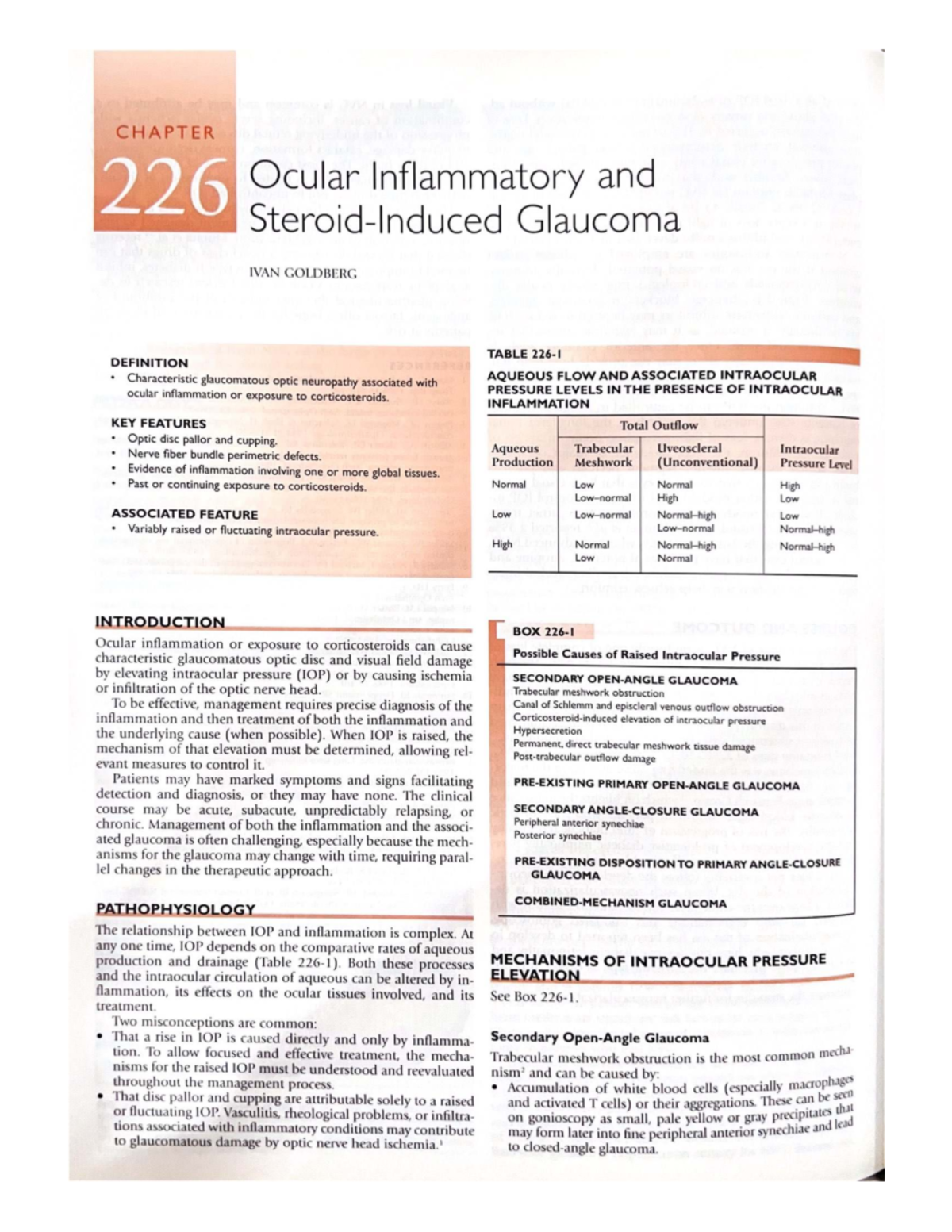 CHAPTER 226 Ocular Inflammation and Glaucoma: Key Features and ...
