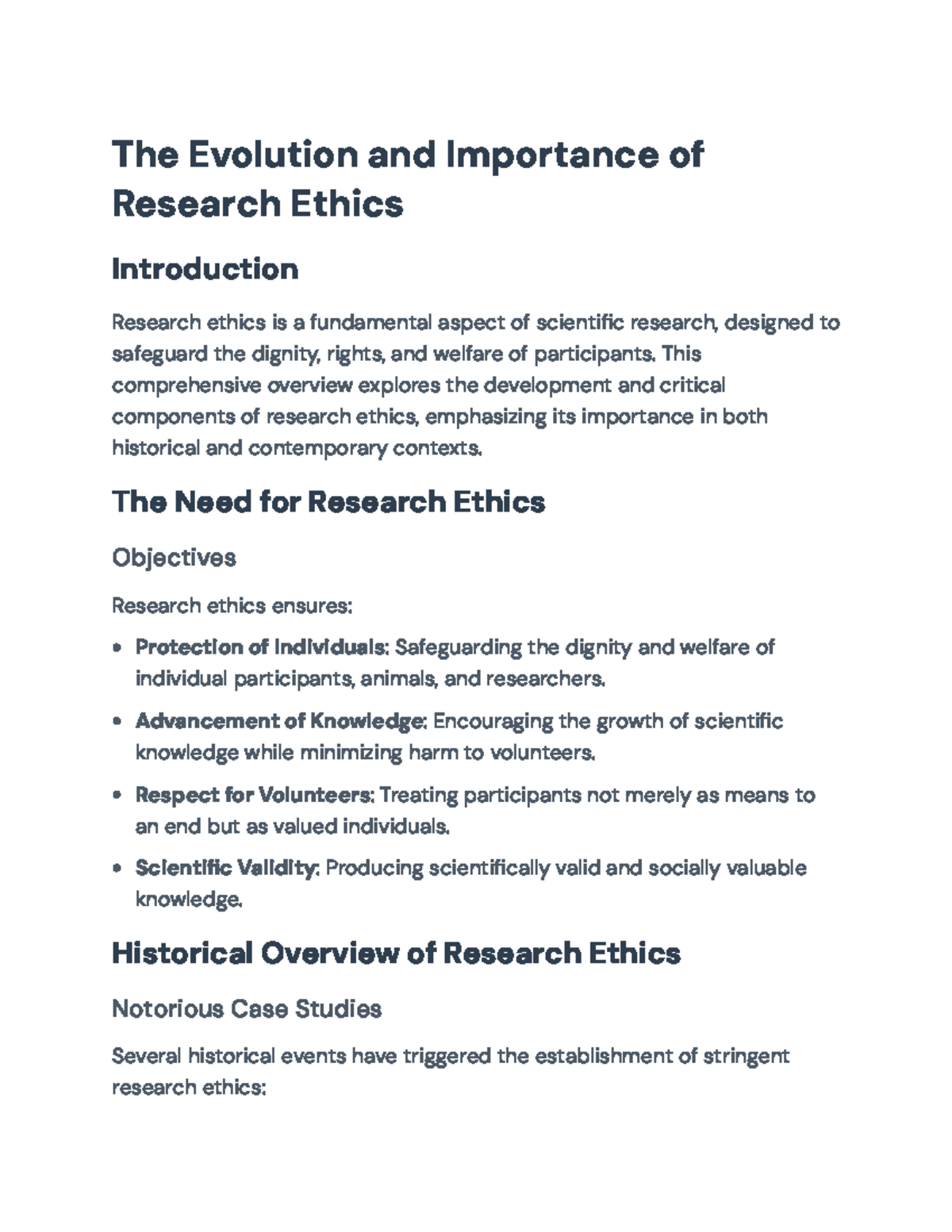 Research Ethics Overview: Historical Context & Contemporary Frameworks ...