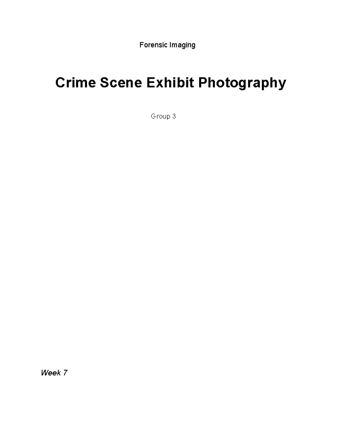 Forensic Imaging: Practical 7 - Crime Scene Exhibit Analysis - Studocu