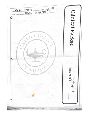 Clinical Packet #6 - Head to toe assessment - Name: Daniela Deleon Date ...