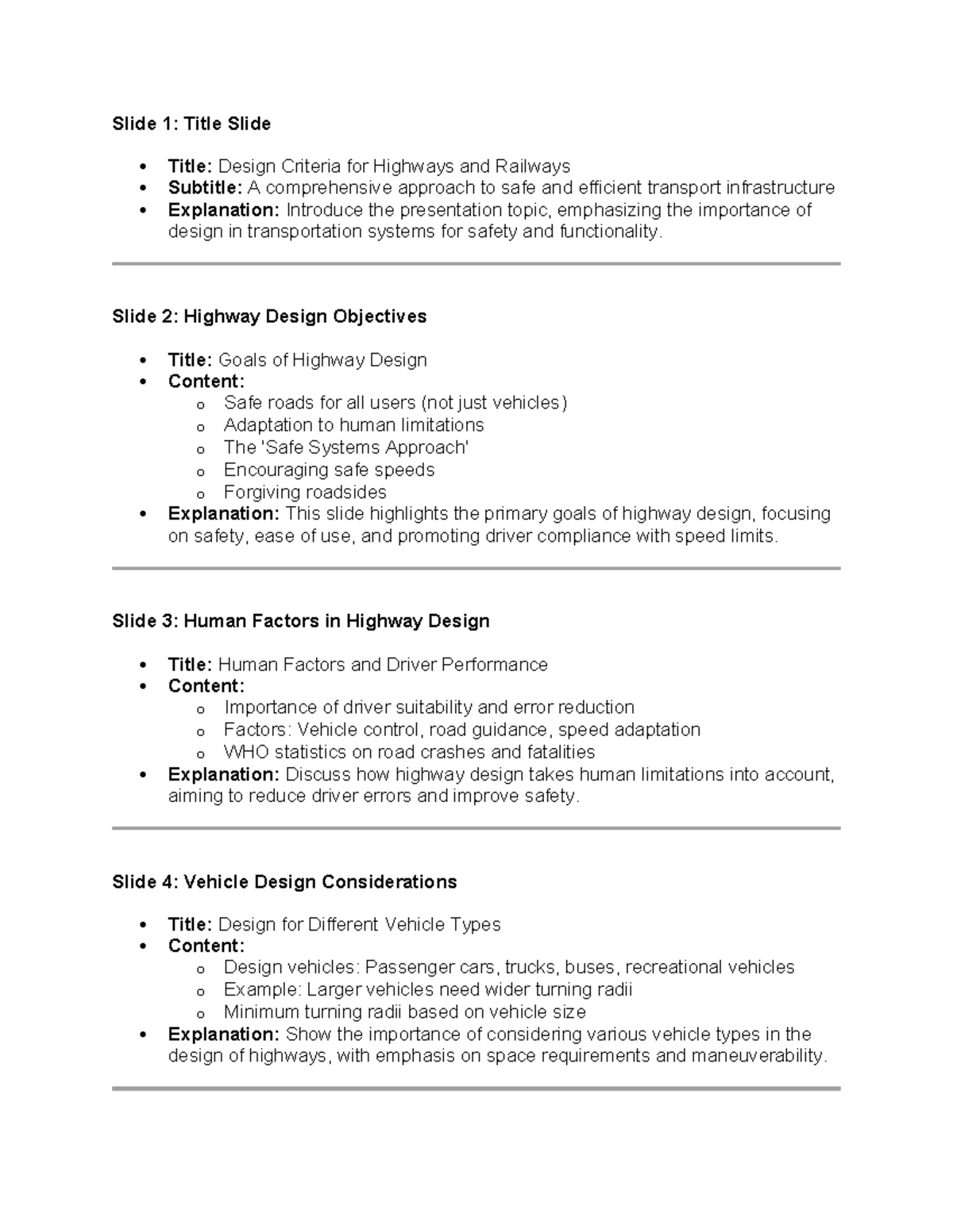 Design- Criteria - Slide 2: Highway Design Objectives Title: Goals of ...