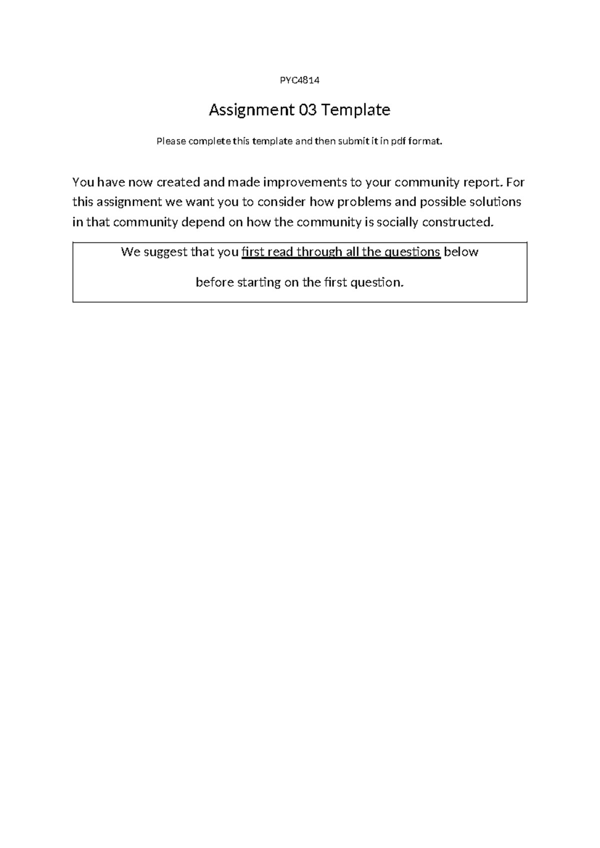 Community Report Insights for PYC4814 - Assignment 03 on Online Dating - Studocu