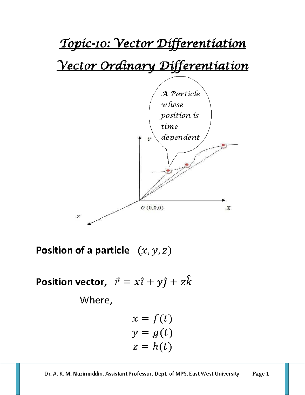 MAT104 Vector Differentiation: Velocity, Acceleration & Solved Problems ...
