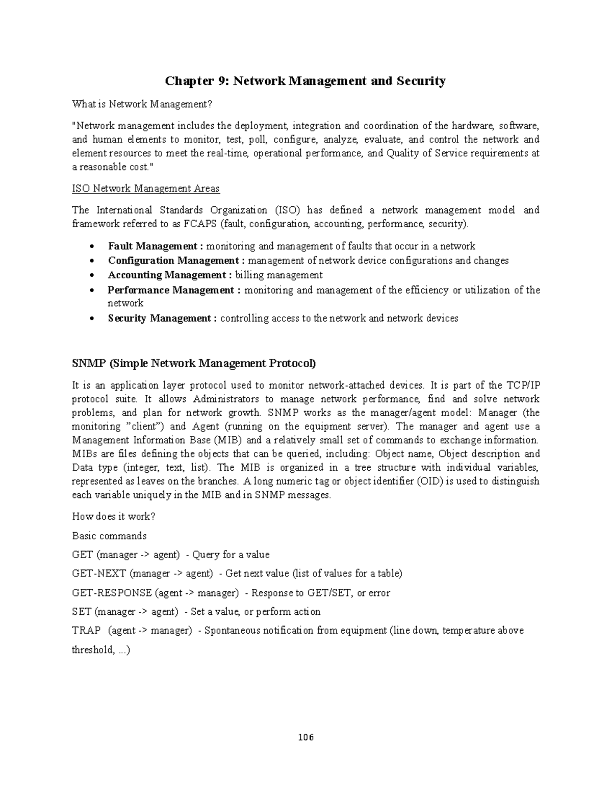 Chapter 9: Network Management & Security Overview (CS101) - Studocu