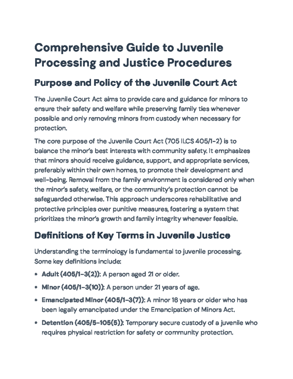 Comprehensive Guide to Juvenile Justice Procedures and Policies ...