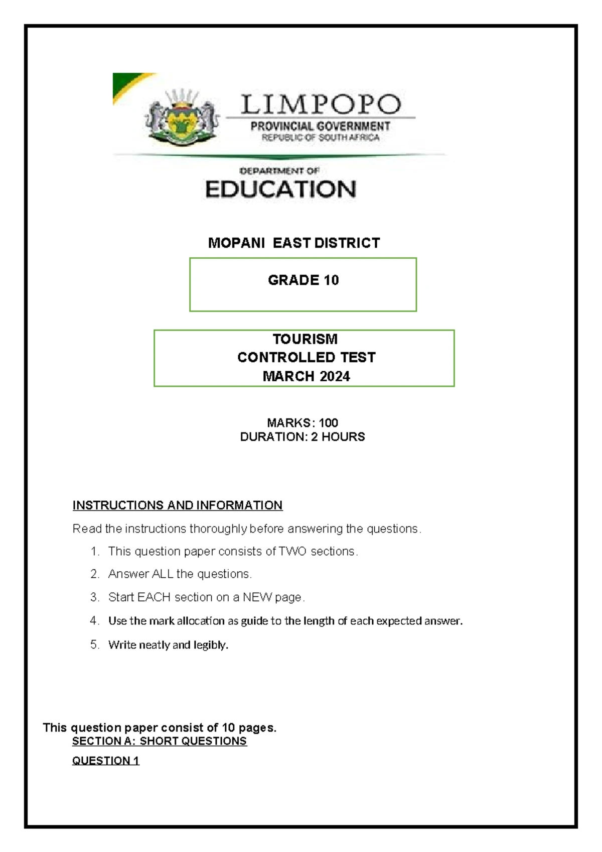 9j GR 12 Tourism TERM 3 Sustainable AND Responsible Tourism Revision ...