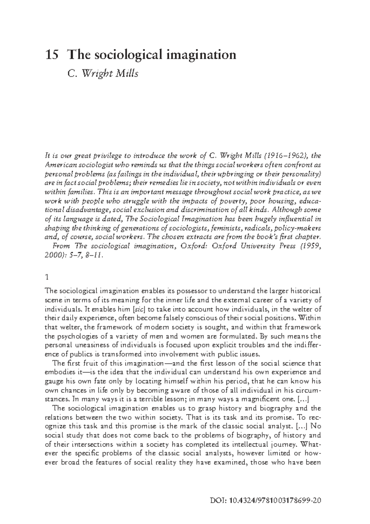 The Sociological Imagination: Analyzing Personal Troubles & Public ...