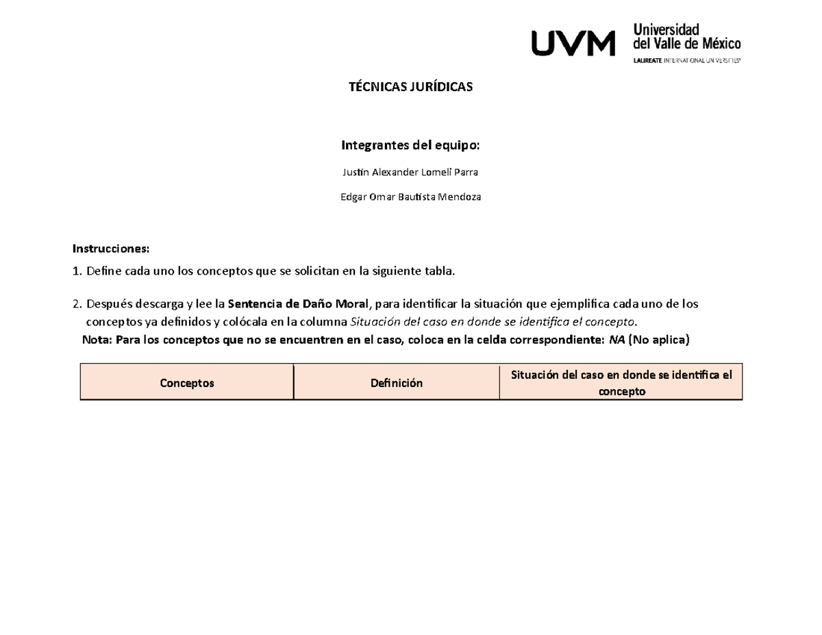 P.I.ETP - blackboard - TÉCNICAS JURÍDICAS Integrantes del equipo ...