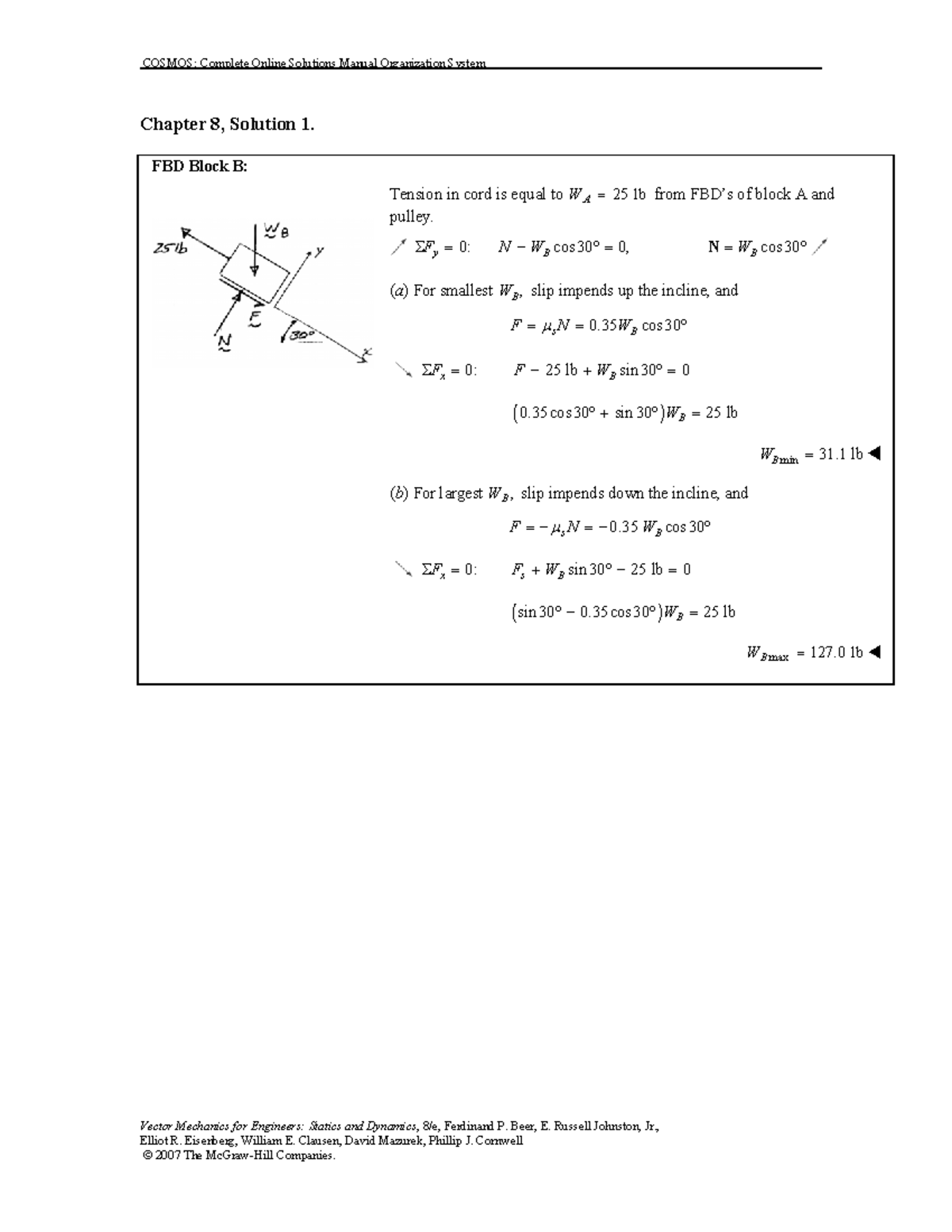 Solution Manual - Vector Mechanics Engineers Dynamics 8th Beer Chapter 08 - COSMOS: Complete ...