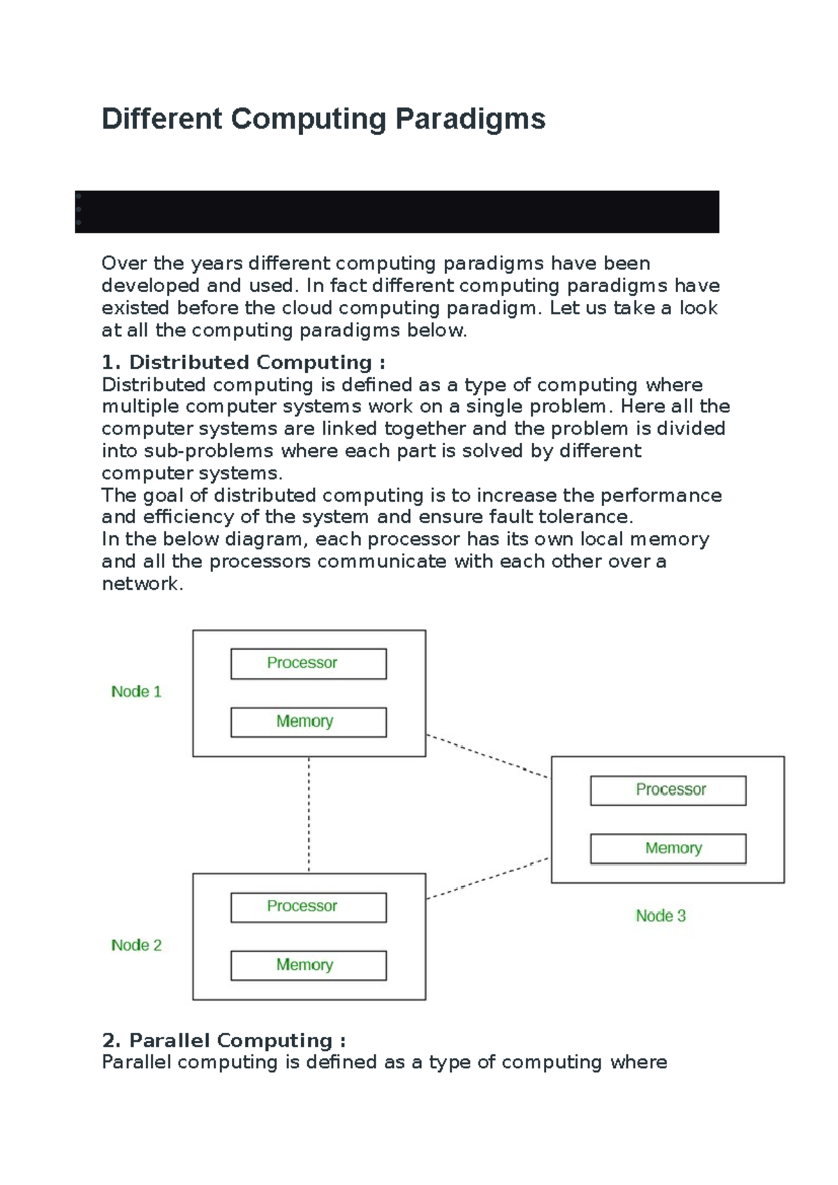 Cloud computing unit-I - Different Computing Paradigms Over the years ...
