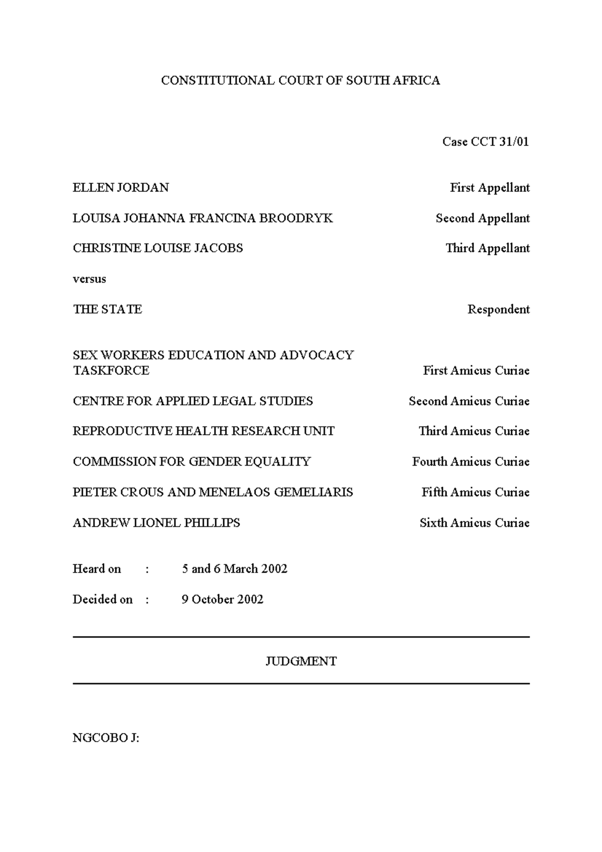 Jordan CC judgment 3 - It is case judgement very important for first ...