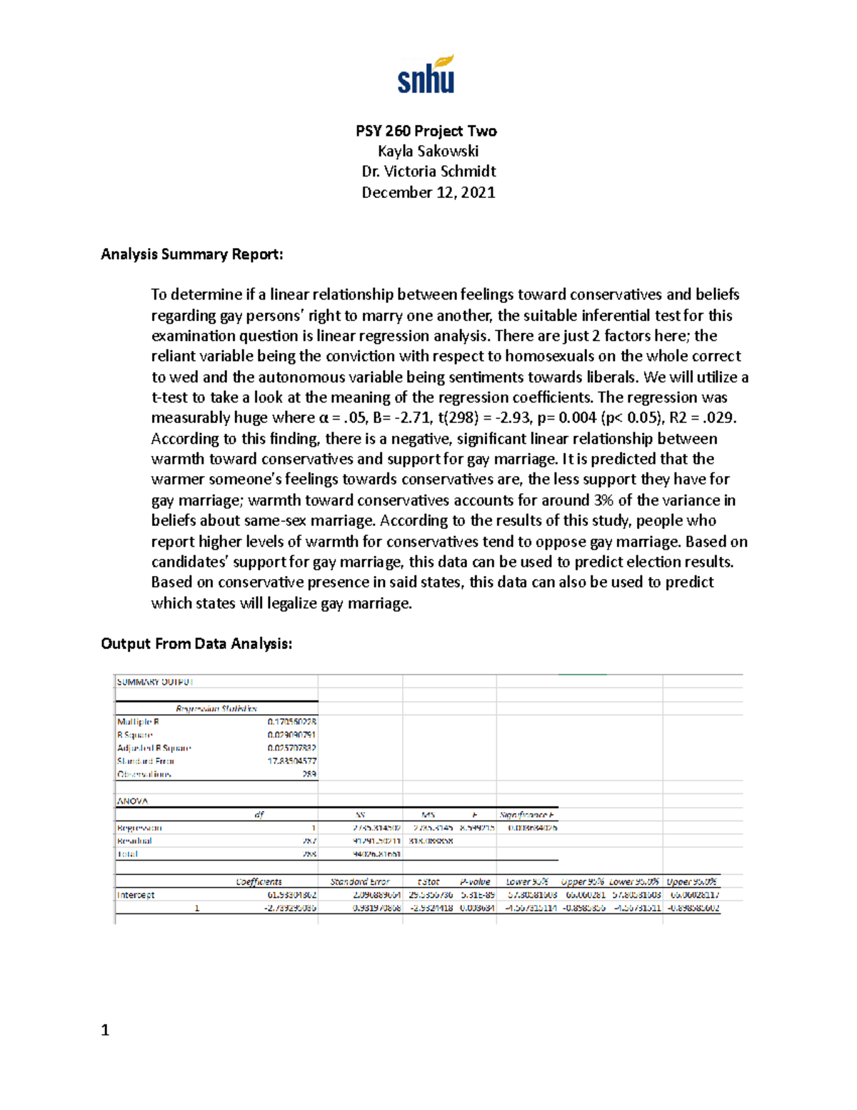 PSY260 Project Two: Analyzing Relationships in Support for Gay Marriage - Studocu