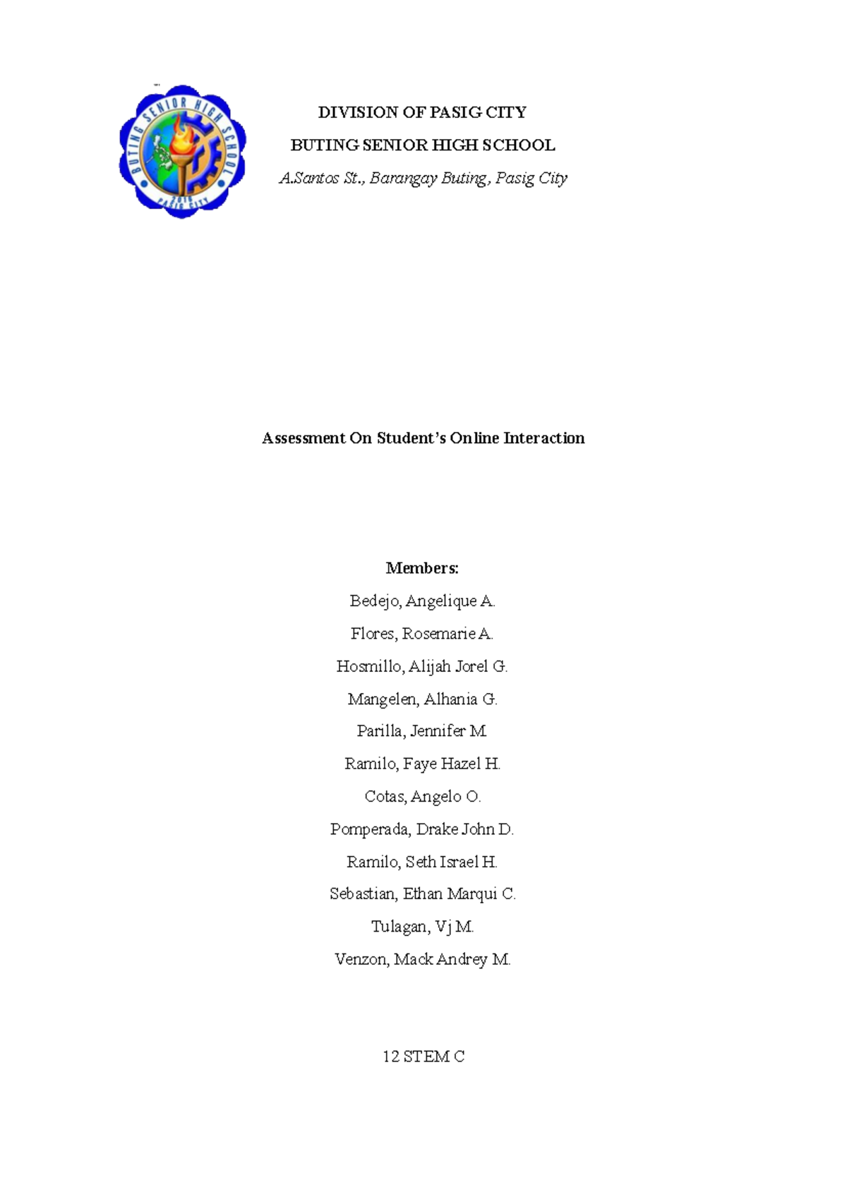 EAPP- Group 4 - Classwork: Online Interaction Assessment Report - Studocu