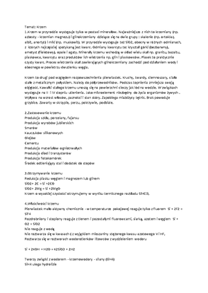 Tlenki zadania chemia - Karta pracy ZADANIE 1. Podaj wzory sumaryczne ...