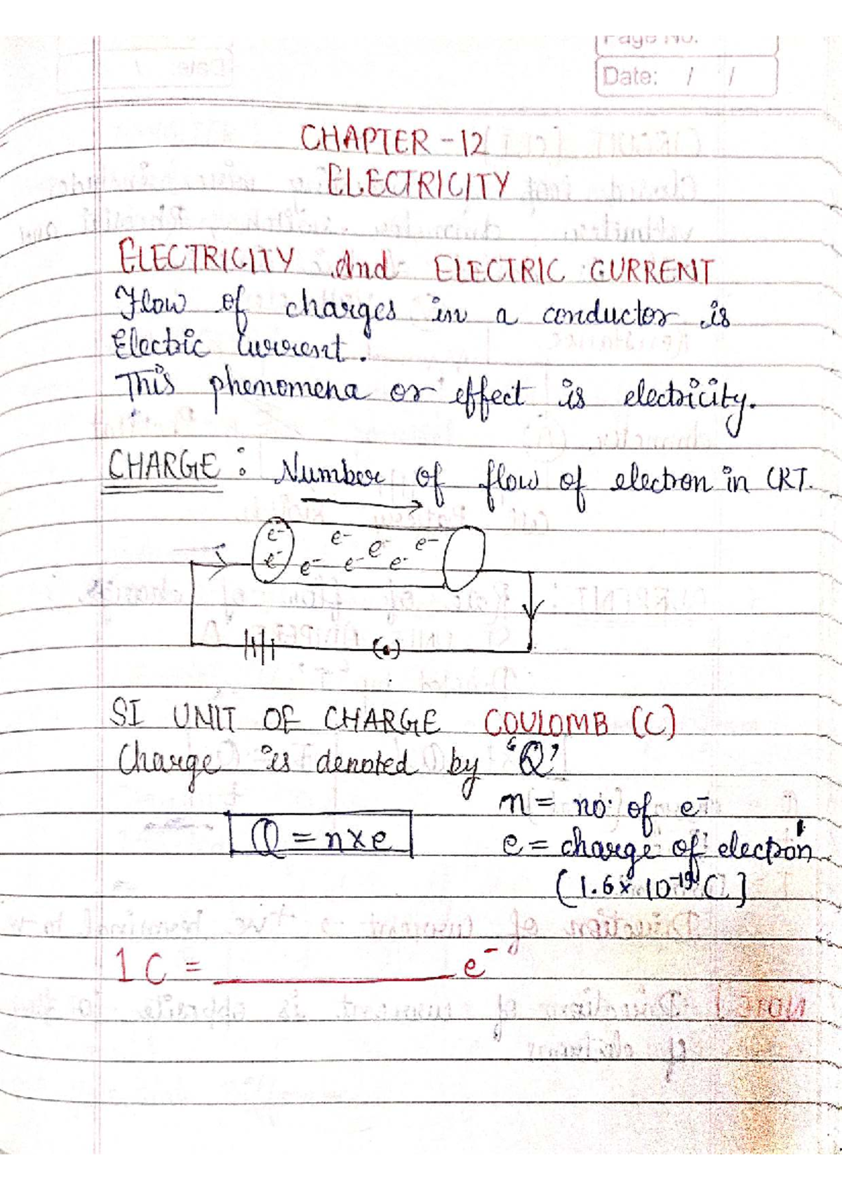 Electricity (W) - Chapter 12: Current, Resistance & Power Notes - Studocu