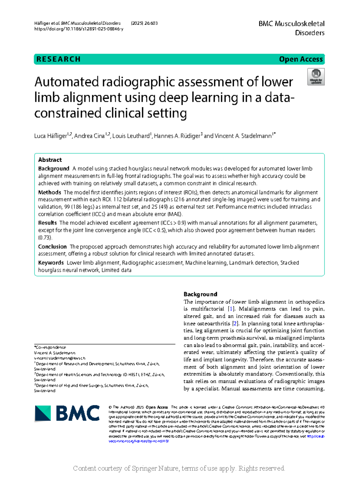 Automated Radiographic Assessment of Lower Limb Alignment (BMC 2025 ...
