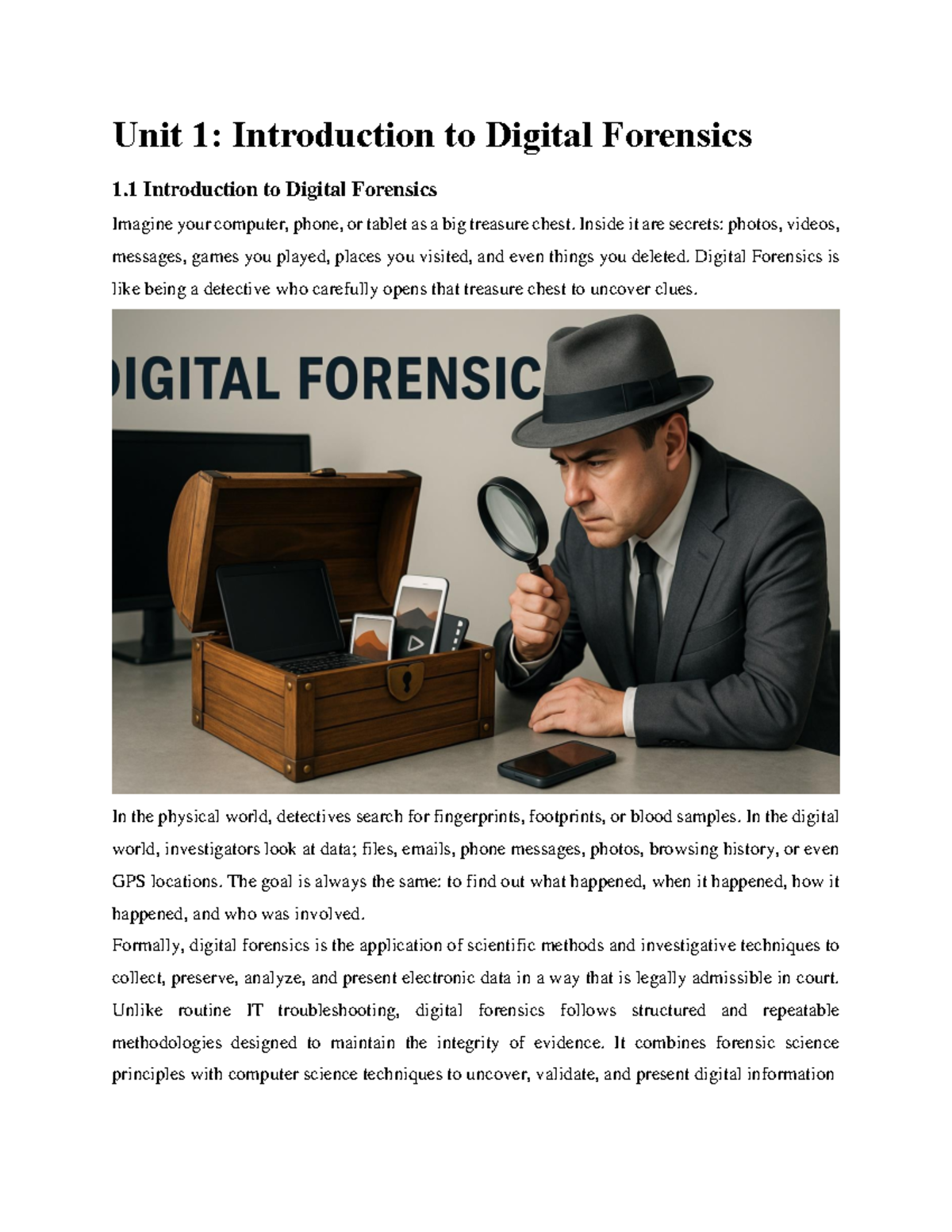 Digital Forensics (DF 101) Unit 1: Intro to Digital Forensics - Studocu