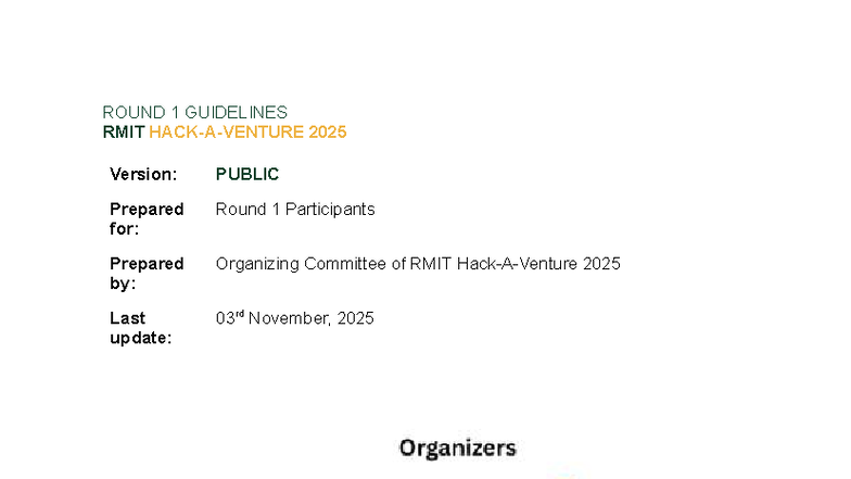 Round 1 Guidelines for HACK-A-Venture 2025 - Studocu