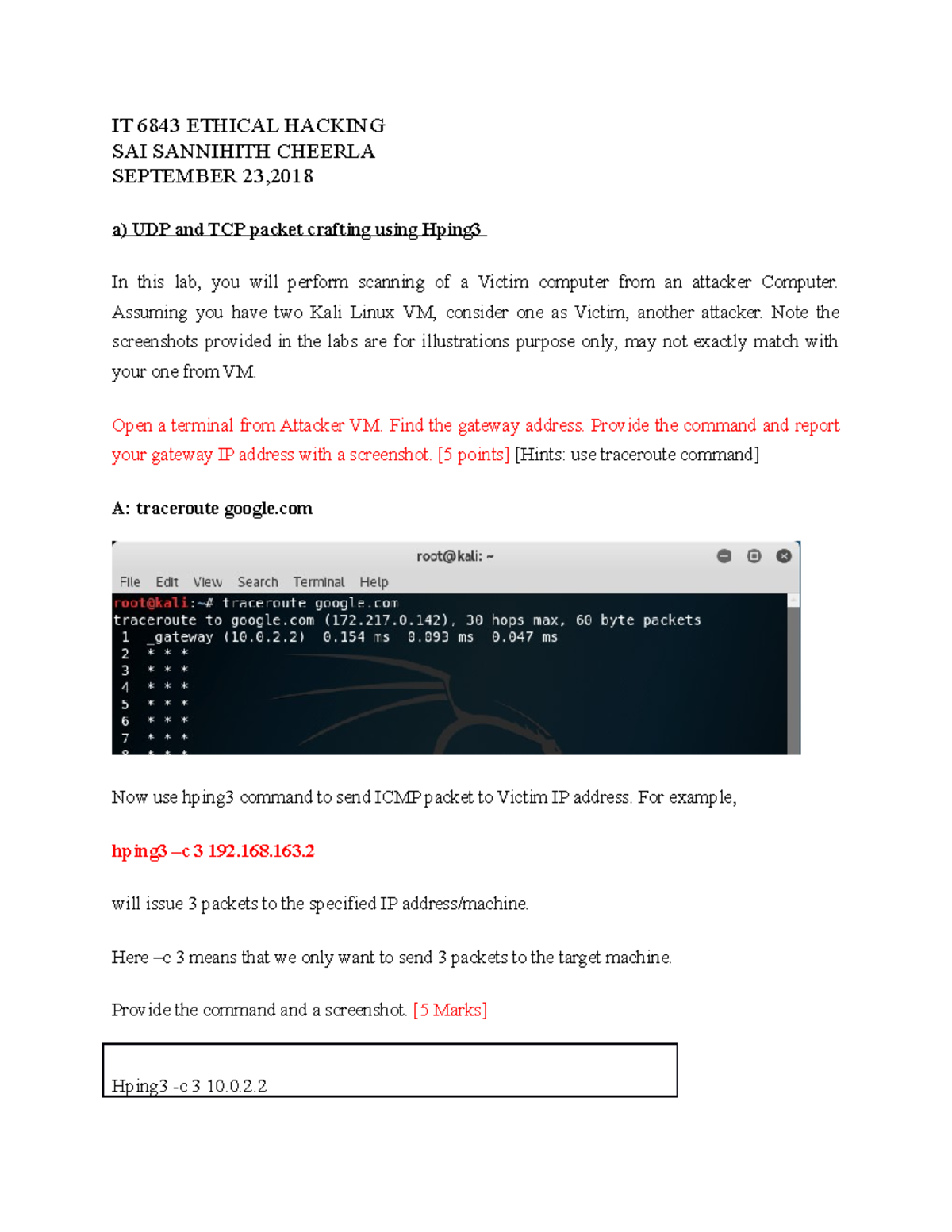 IT 6843 Lab 5: Ethical Hacking Packet Crafting and Scanning Techniques ...