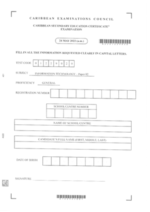 Csec-information-technology-january-2021-p2 compress - TEST CODE ...