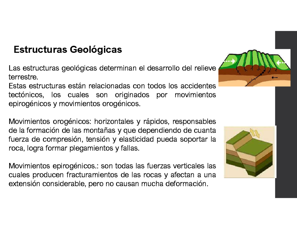 Geo I Estructuras Geologicas 5 - Las estructuras geológicas determinan ...