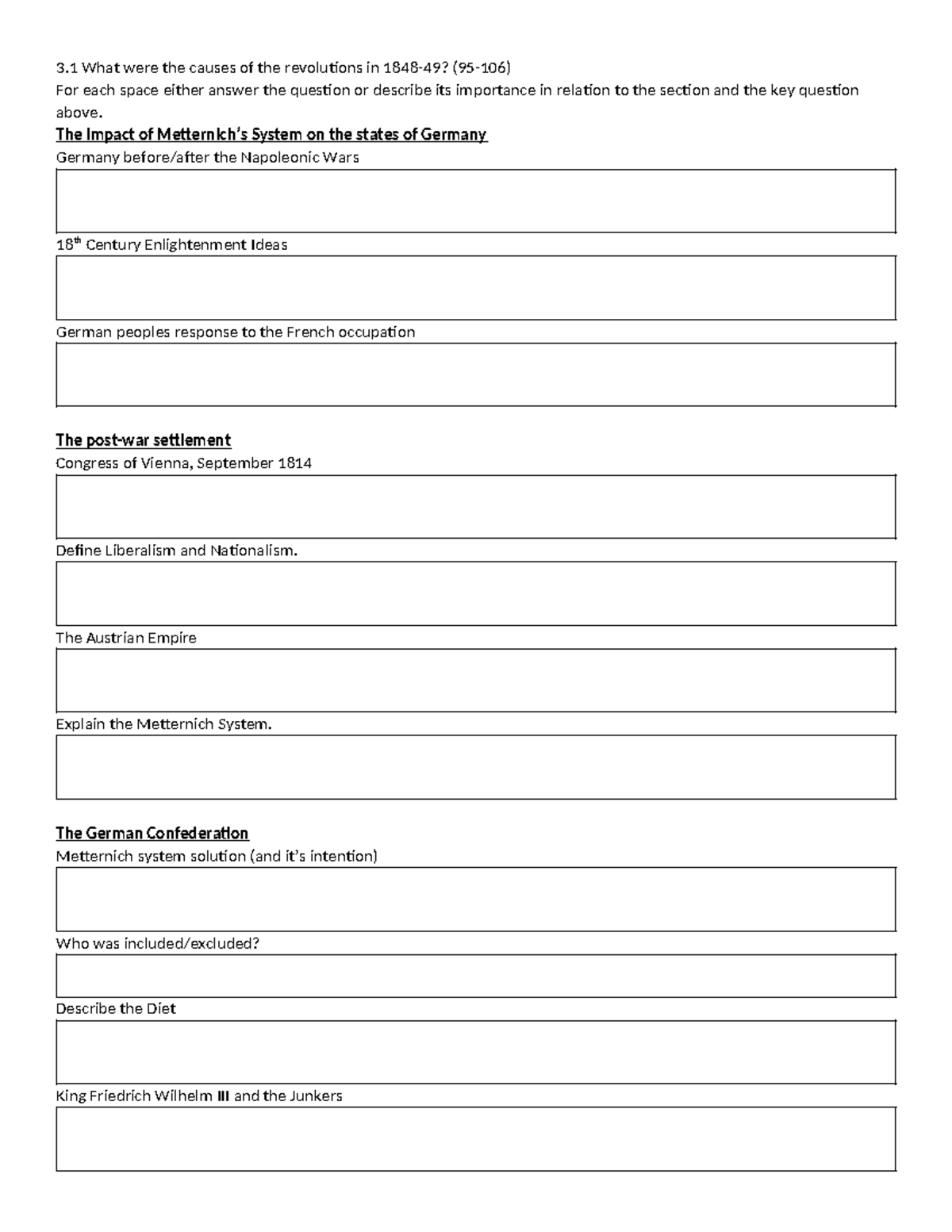Causes of the 1848-49 Revolutions: Key Factors and Influences - Studocu