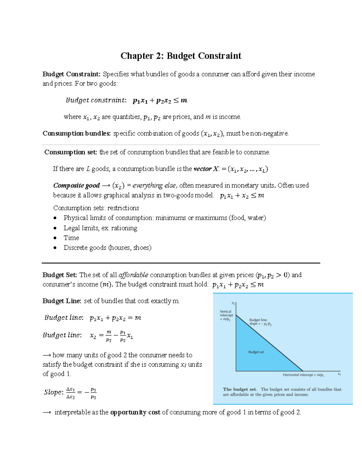 Chapter 2: Budget Constraint in Intermediate Microeconomics - Studocu