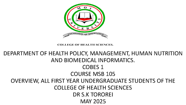 Demography Overview for COBES 1 - MSB 105 Health Sciences - Studocu