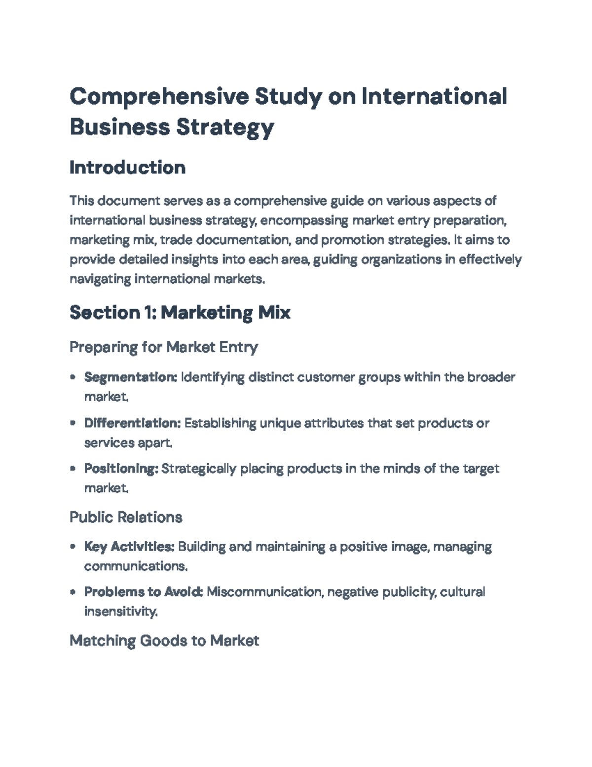 Comprehensive Guide to International Business Strategy (BUS 101 ...
