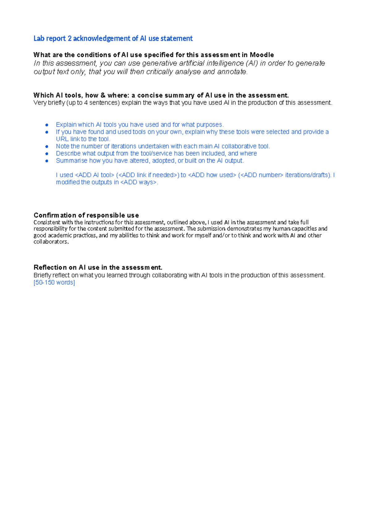 Lab Report 2: AI Usage Acknowledgement & Reflection Statement - Studocu