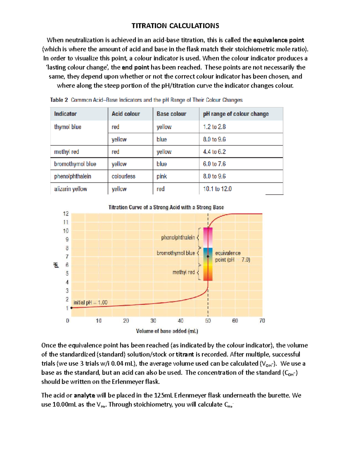Titration Calculations Guide - Chemistry 101 Notes - TITRATION ...