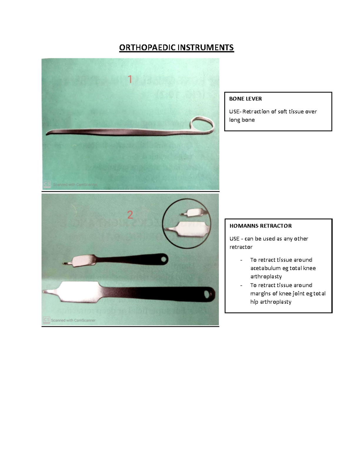 Orthopaedic Instruments Overview: Key Tools & Their Uses - Studocu