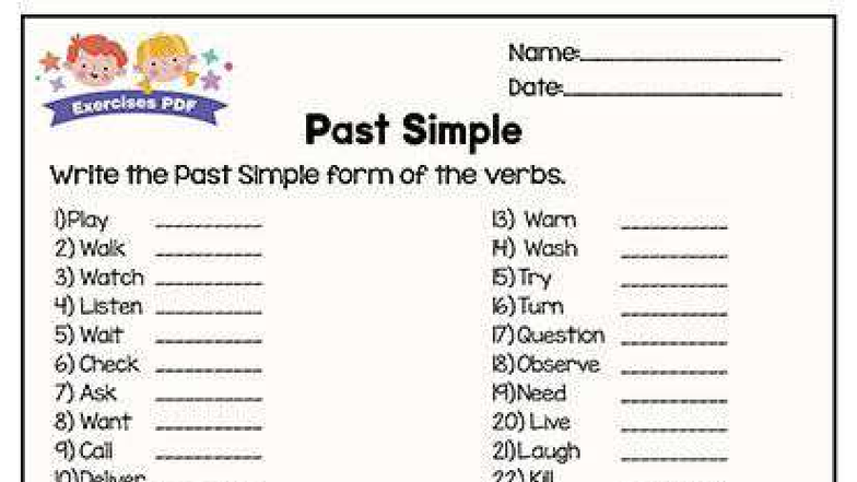 ENG 101: Past Simple Grammar Worksheet - Studocu