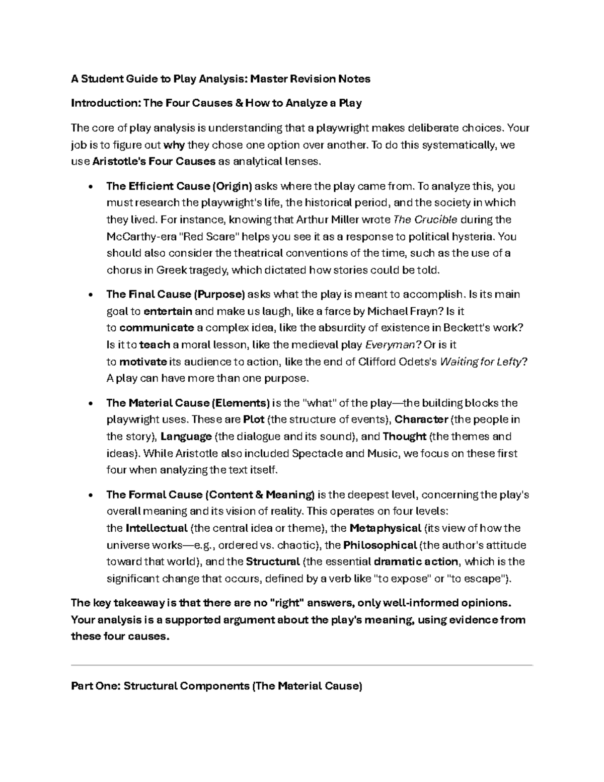 British Drama: Comprehensive Play Analysis Revision Notes - Studocu