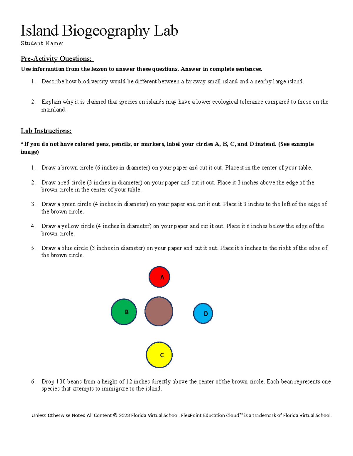 02 02 Worksheet - Island Biogeography Lab Activity and Questions - Studocu
