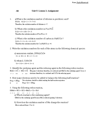 Grade 12 Chemistry unit one - Grade 12 Chemistry Kayla Morewood GRADE ...