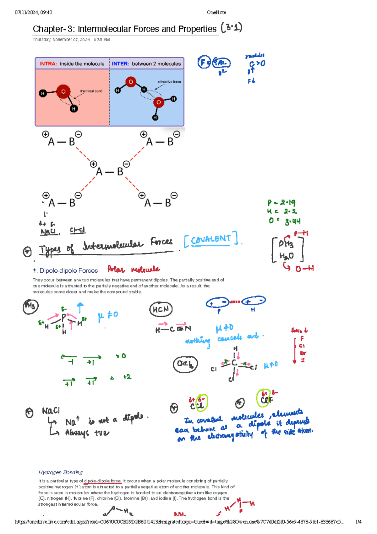 Chapter- 3- Intermolecular Forces and Properties - Chapter- 3 ...