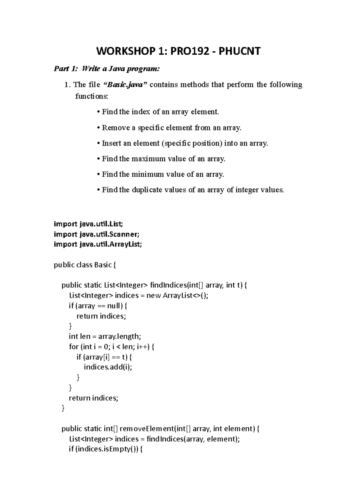 Workshop 1 PRO192 - Lecturer: PHUCNT - WORKSHOP 1: PRO192 - PHUCNT Part ...